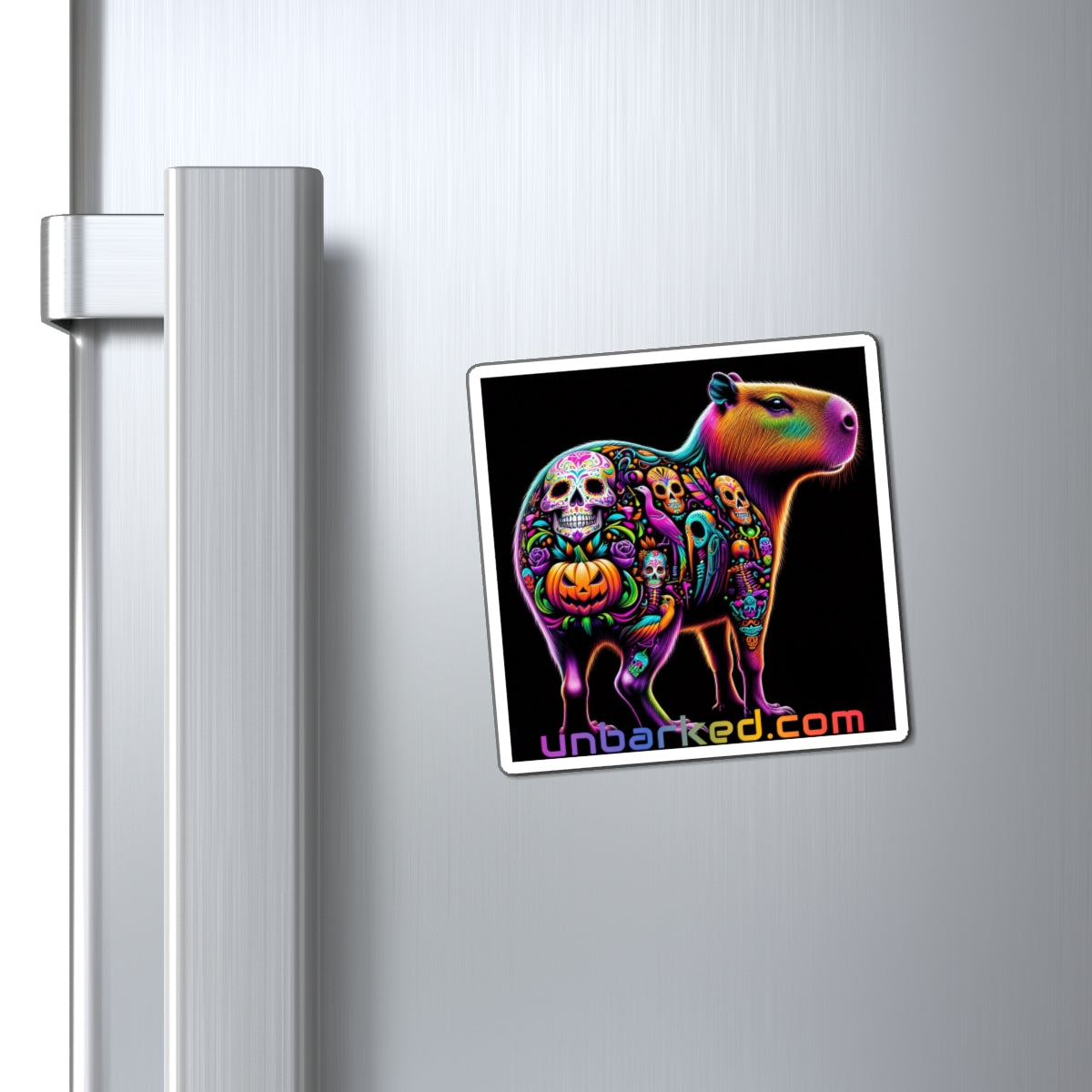 3" Square Magnet - UNBARKED! Halloween Collection - Capybara Vibrant D ...